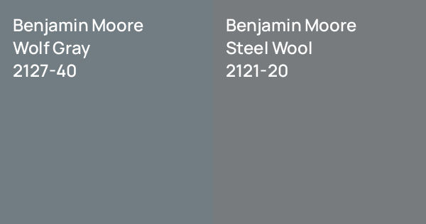Benjamin Moore Wolf Gray vs. Benjamin Moore Steel Wool comparison