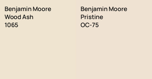 Benjamin Moore Wood Ash vs. Benjamin Moore Pristine comparison