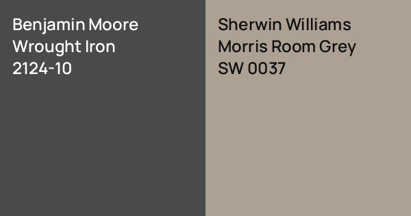 Benjamin Moore Wrought Iron vs. Sherwin Williams Morris Room Grey ...