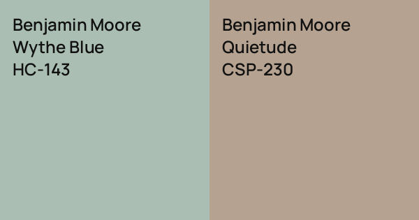 Benjamin Moore Wythe Blue vs. Benjamin Moore Quietude comparison