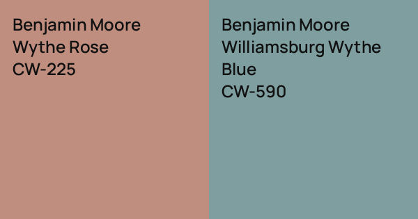 Benjamin Moore Wythe Rose vs. Benjamin Moore Williamsburg Wythe Blue ...
