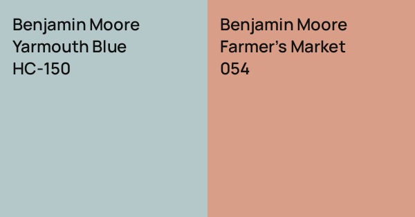 Benjamin Moore Yarmouth Blue vs. Benjamin Moore Farmer's Market comparison
