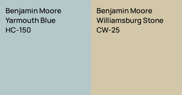Benjamin Moore Yarmouth Blue vs. Benjamin Moore Williamsburg Stone ...