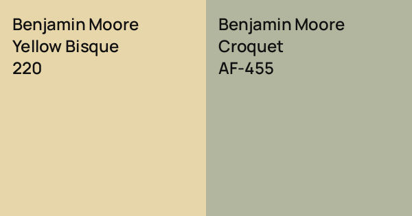 Benjamin Moore Yellow Bisque vs. Benjamin Moore Croquet comparison