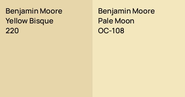 Benjamin Moore Yellow Bisque vs. Benjamin Moore Pale Moon comparison