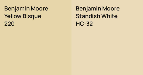 Benjamin Moore Yellow Bisque vs. Benjamin Moore Standish White comparison