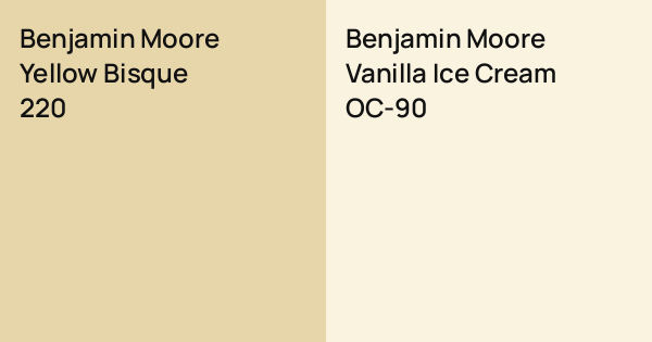 Benjamin Moore Yellow Bisque vs. Benjamin Moore Vanilla Ice Cream ...