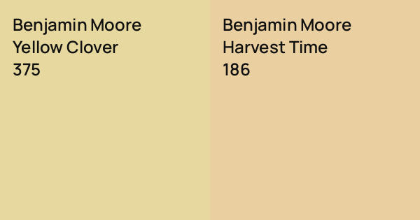 Benjamin Moore Yellow Clover vs. Benjamin Moore Harvest Time comparison