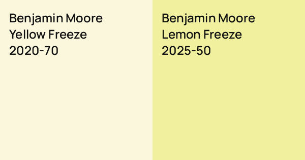 Benjamin Moore Yellow Freeze vs. Benjamin Moore Lemon Freeze comparison