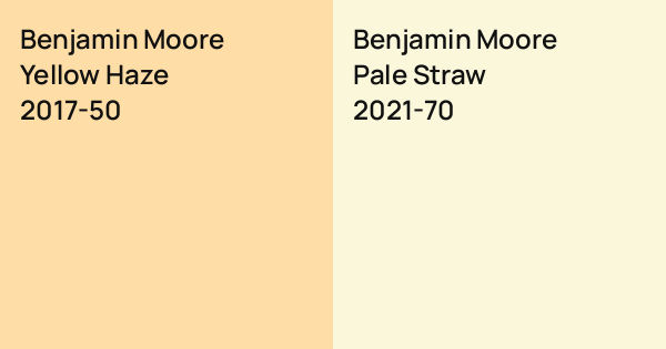 Benjamin Moore Yellow Haze vs. Benjamin Moore Pale Straw comparison