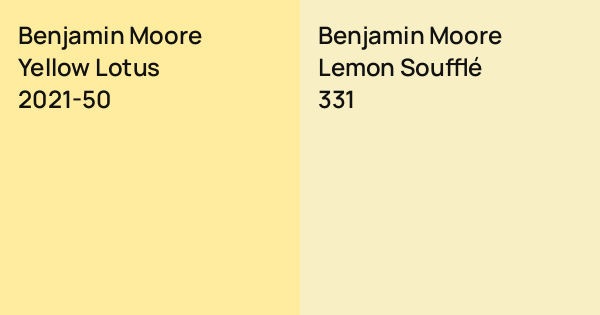 Benjamin Moore Yellow Lotus vs. Benjamin Moore Lemon Soufflé comparison