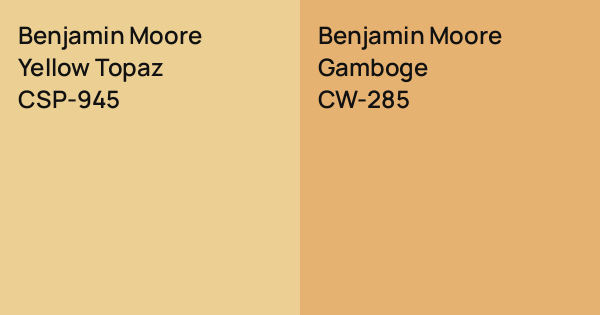Benjamin Moore Yellow Topaz vs. Benjamin Moore Gamboge comparison