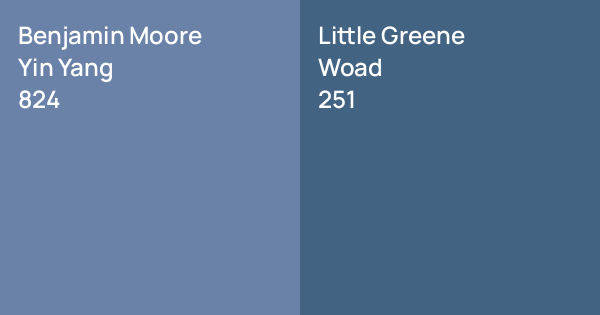 Benjamin Moore Yin Yang vs. Little Greene Woad comparison