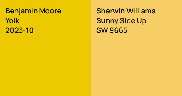 Benjamin Moore Yolk vs. Sherwin Williams Sunny Side Up comparison