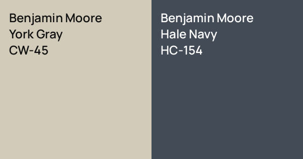 Benjamin Moore York Gray vs. Benjamin Moore Hale Navy comparison