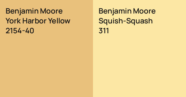 Benjamin Moore York Harbor Yellow vs. Benjamin Moore Squish-Squash ...