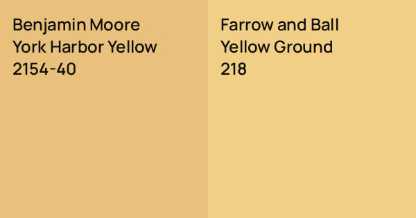 Benjamin Moore York Harbor Yellow vs. Farrow and Ball Yellow Ground ...
