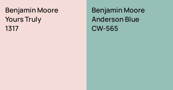 Benjamin Moore Yours Truly vs. Benjamin Moore Anderson Blue comparison
