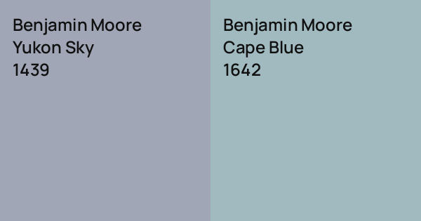 Benjamin Moore Yukon Sky vs. Benjamin Moore Cape Blue comparison