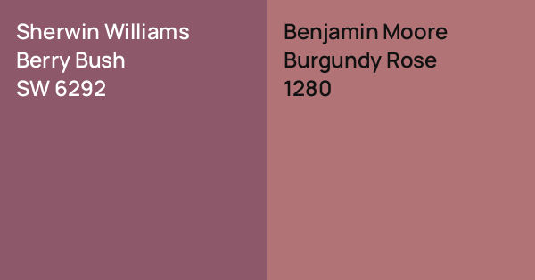 Sherwin Williams Berry Bush vs. Benjamin Moore Burgundy Rose comparison