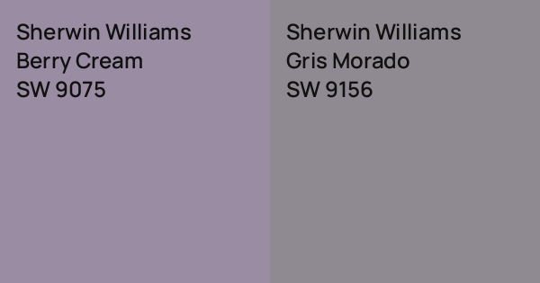 Sherwin Williams Berry Cream vs. Sherwin Williams Gris Morado comparison