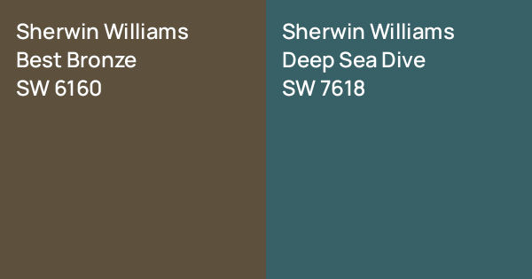 Sherwin Williams Best Bronze vs. Sherwin Williams Deep Sea Dive comparison