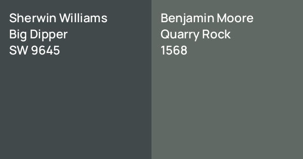 Sherwin Williams Big Dipper vs. Benjamin Moore Quarry Rock comparison