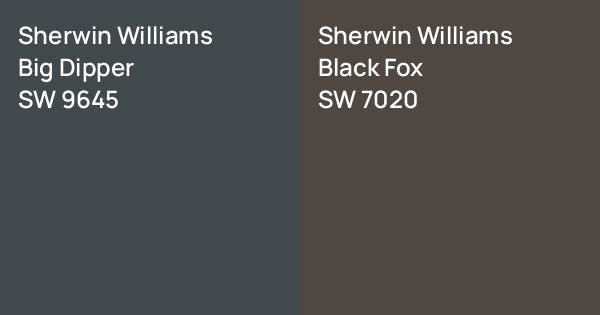Sherwin Williams Big Dipper vs. Sherwin Williams Black Fox comparison