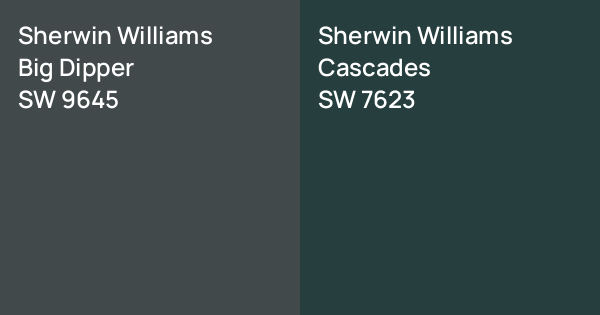 Sherwin Williams Big Dipper vs. Sherwin Williams Cascades comparison