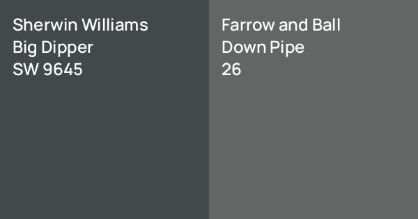 Sherwin Williams Big Dipper vs. Farrow and Ball Down Pipe comparison