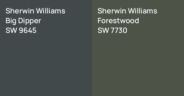 Sherwin Williams Big Dipper vs. Sherwin Williams Forestwood comparison