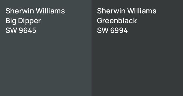 Sherwin Williams Big Dipper vs. Sherwin Williams Greenblack comparison