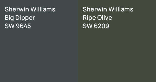 Sherwin Williams Big Dipper vs. Sherwin Williams Ripe Olive comparison