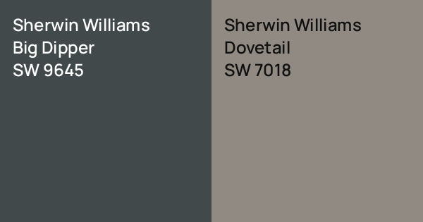 Sherwin Williams Big Dipper vs. Sherwin Williams Dovetail comparison