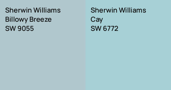 Sherwin Williams Billowy Breeze vs. Sherwin Williams Cay comparison