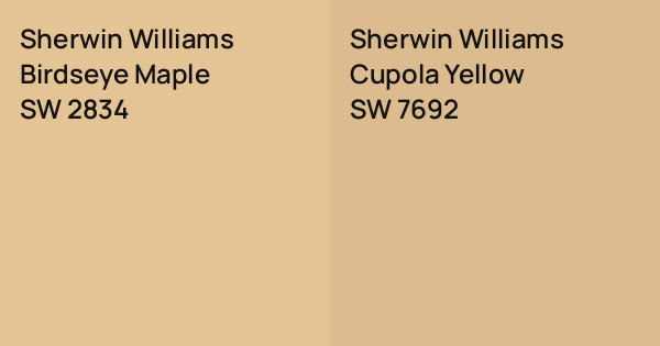 Sherwin Williams Birdseye Maple vs. Sherwin Williams Cupola Yellow ...