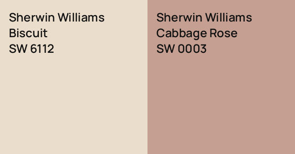 Sherwin Williams Biscuit vs. Sherwin Williams Cabbage Rose comparison