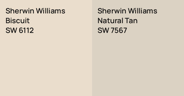 Sherwin Williams Biscuit vs. Sherwin Williams Natural Tan comparison