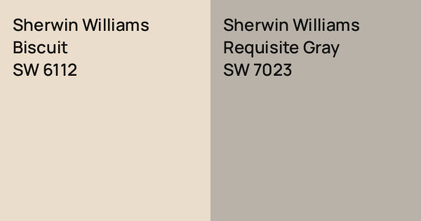 Sherwin Williams Biscuit vs. Sherwin Williams Requisite Gray comparison