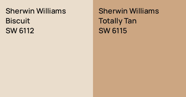 Sherwin Williams Biscuit vs. Sherwin Williams Totally Tan comparison