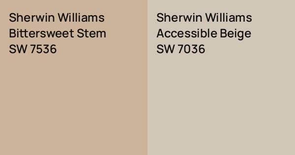 Sherwin Williams Bittersweet Stem vs. Sherwin Williams Accessible Beige ...