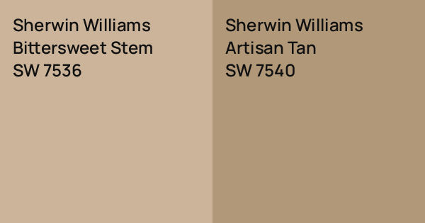 Sherwin Williams Bittersweet Stem vs. Sherwin Williams Artisan Tan ...