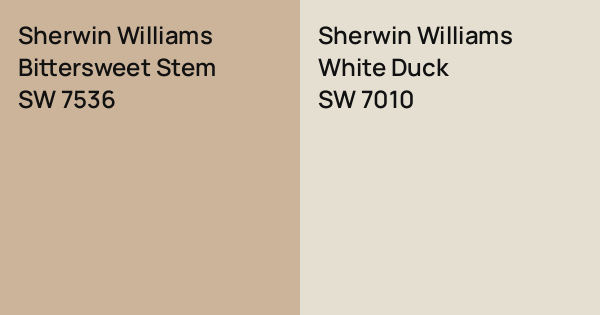 Sherwin Williams Bittersweet Stem vs. Sherwin Williams White Duck ...