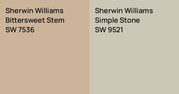 Sherwin Williams Bittersweet Stem vs. Sherwin Williams Simple Stone ...