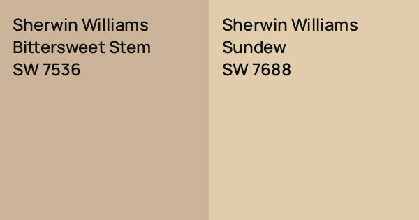 Sherwin Williams Bittersweet Stem vs. Sherwin Williams Sundew comparison