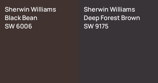 Sherwin Williams Black Bean vs. Sherwin Williams Deep Forest Brown ...