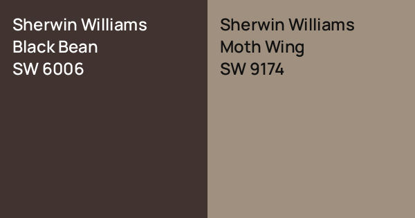 Sherwin Williams Black Bean vs. Sherwin Williams Moth Wing comparison