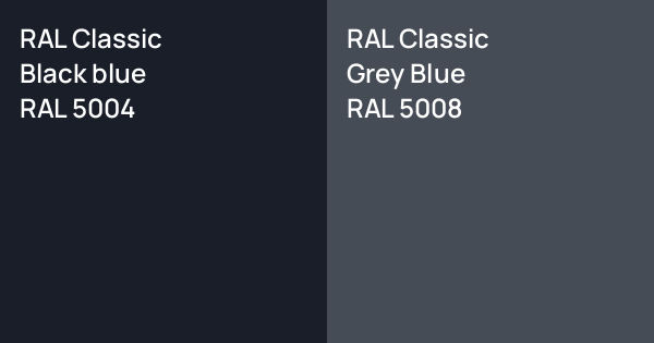RAL Classic Black blue vs. RAL Classic Grey Blue comparison
