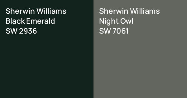 Sherwin Williams Black Emerald vs. Sherwin Williams Night Owl comparison