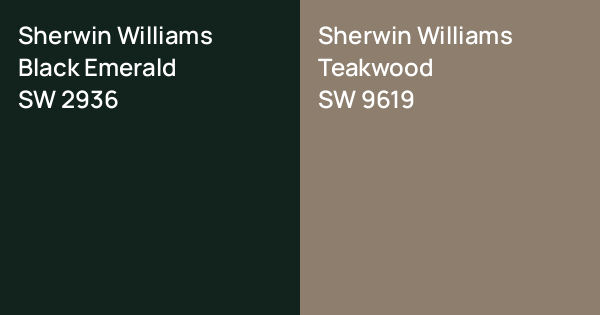Sherwin Williams Black Emerald vs. Sherwin Williams Teakwood comparison